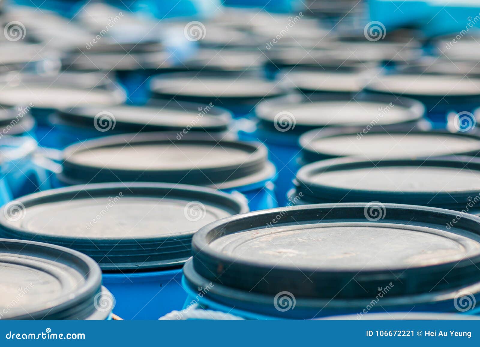 Groups of blue barrels stock image. Image of abstract - 106672221