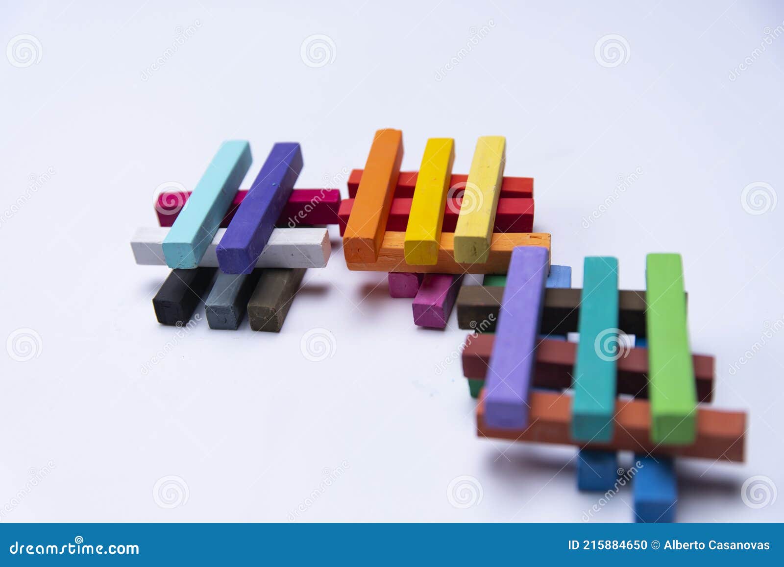GROUPS of COLORED CHALKS in PILES on a WHITE BACKGROUND Stock Photo ...
