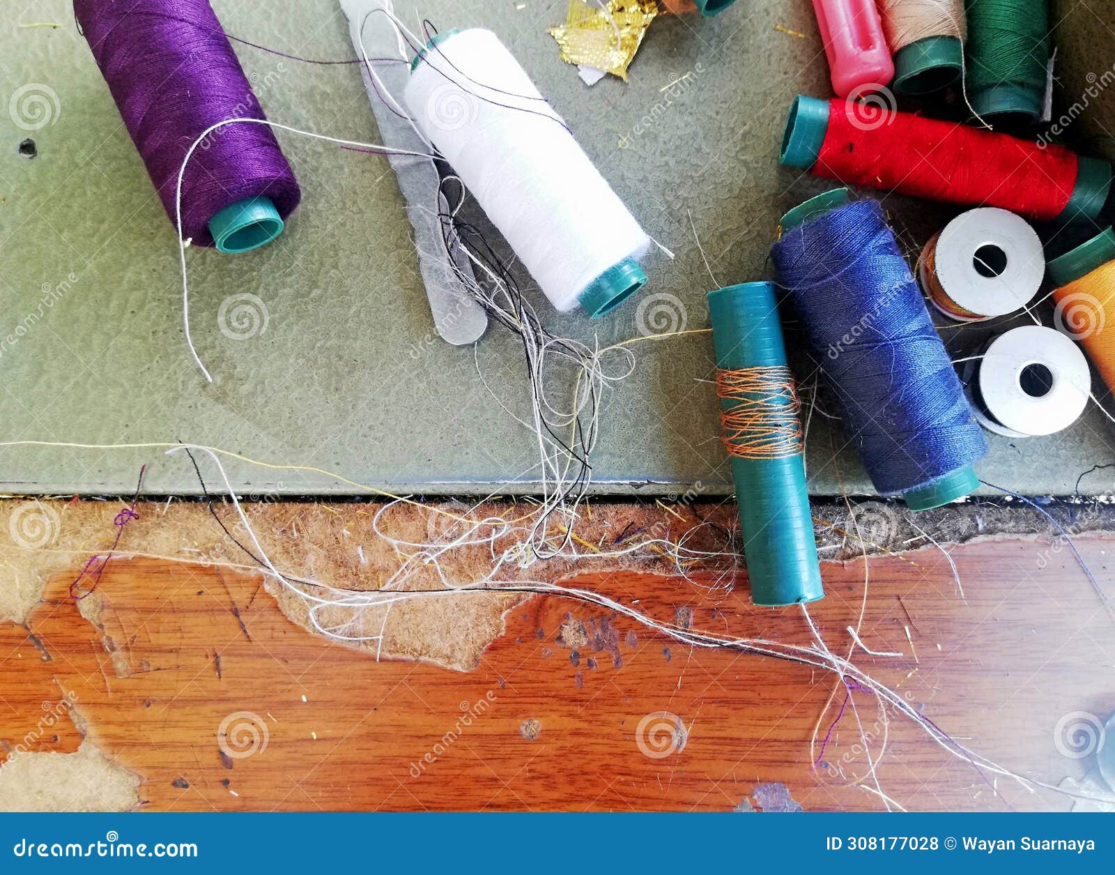 Groups of Colorful Sewing Thread at the Taylor Workshop Stock Photo ...