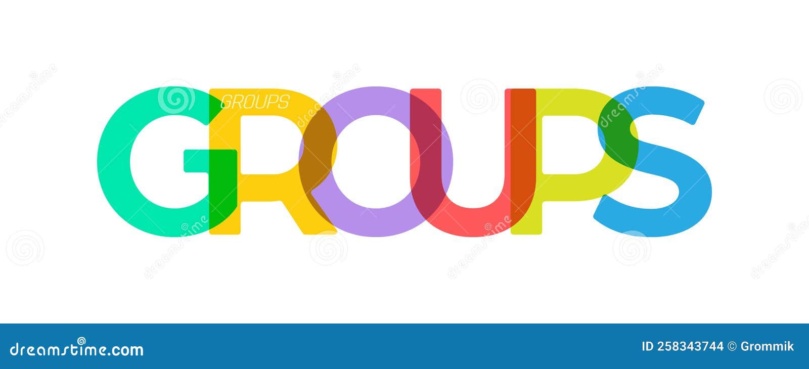 GROUPS. Colorful Typographic Banner Stock Vector - Illustration of ...