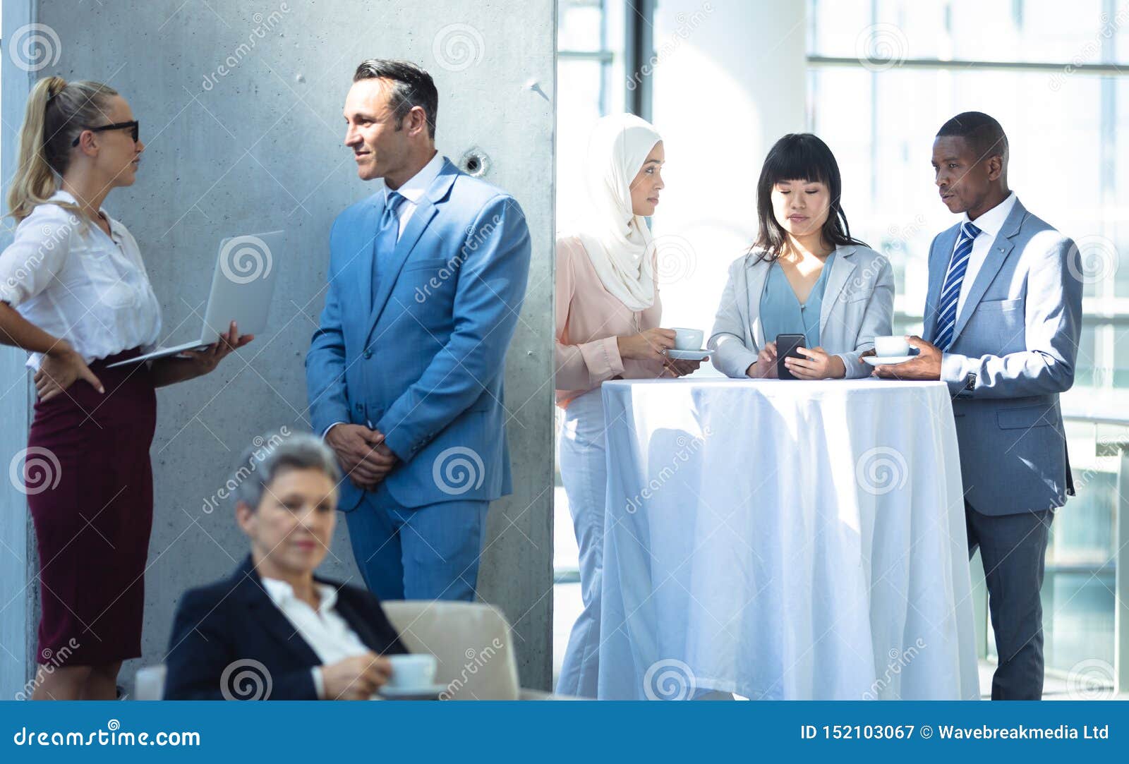 Groups of Diverse Colleagues Interacting with Each Other Stock Image ...