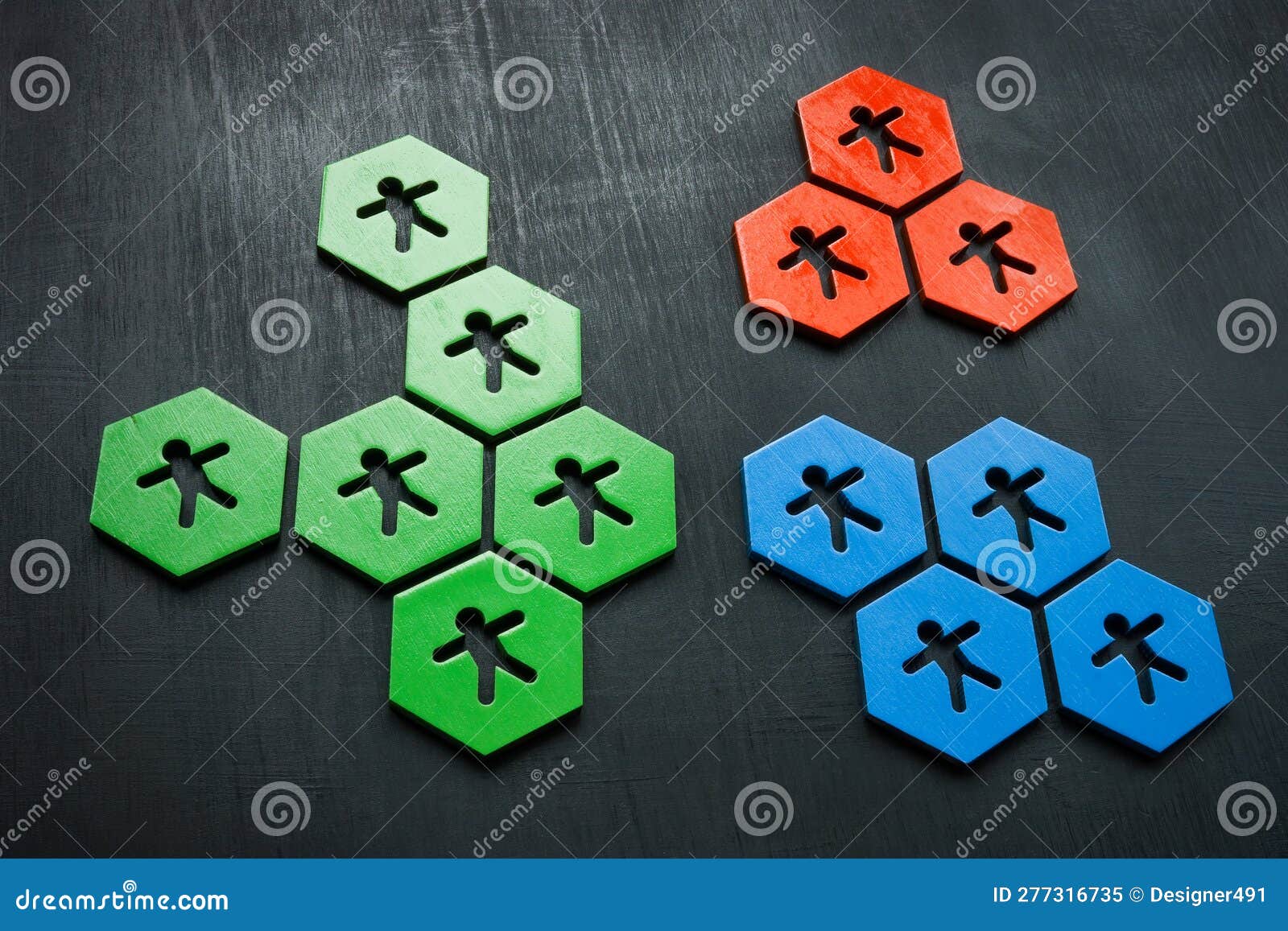 Groups of Figures of the Same Color. Affinity Bias Concept. Stock Image ...