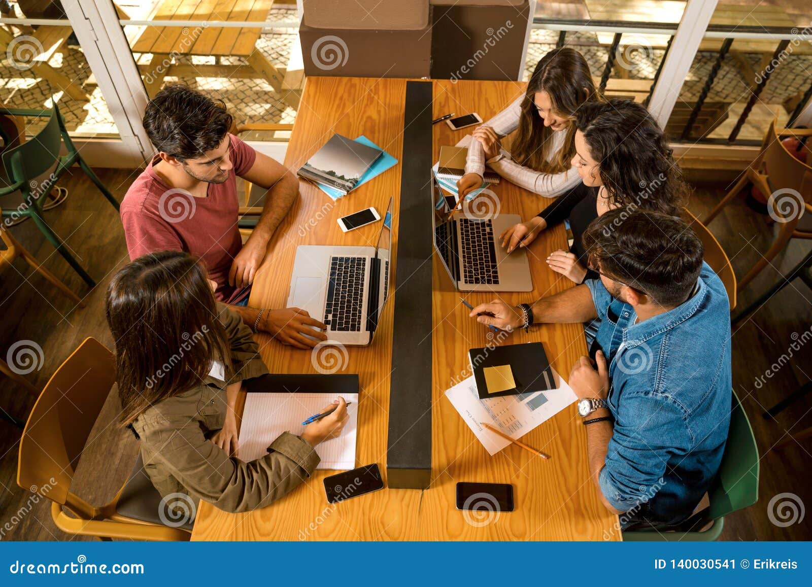 Group of Students Working Together Stock Image - Image of discussion ...