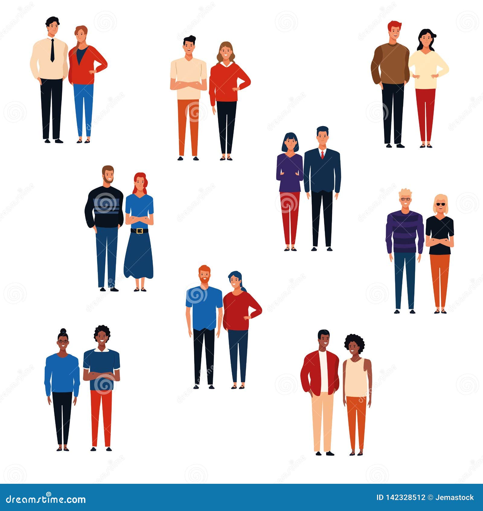 Groups of people cartoons stock vector. Illustration of vector - 142328512