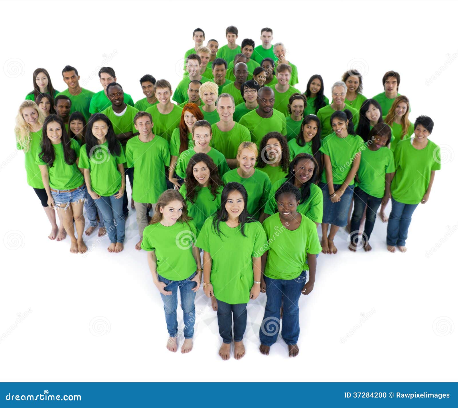 Groups of People in Green Colour Stock Photo - Image of connection ...