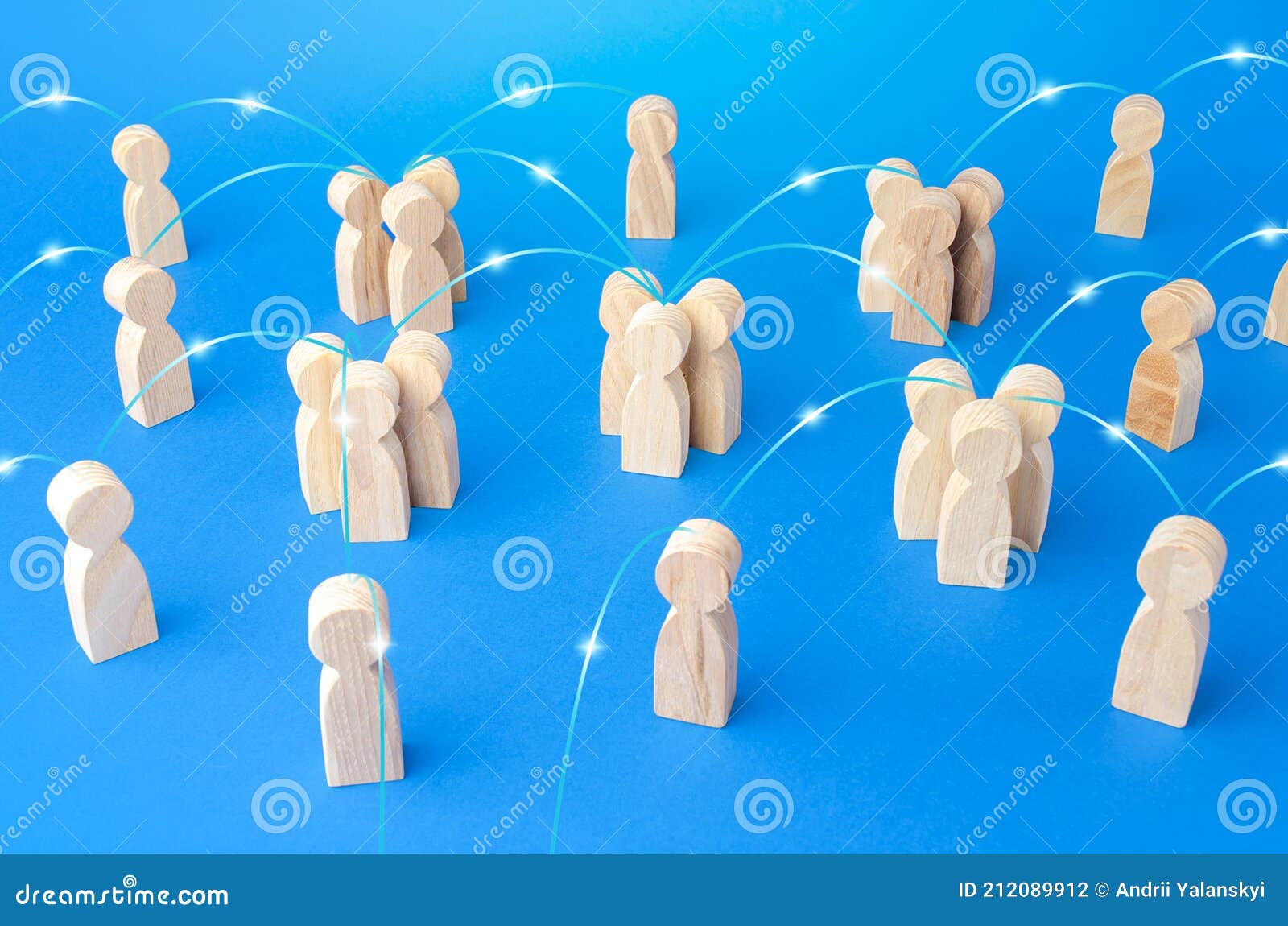 Groups of People and Persons Connected by Lines Form a Social Network ...