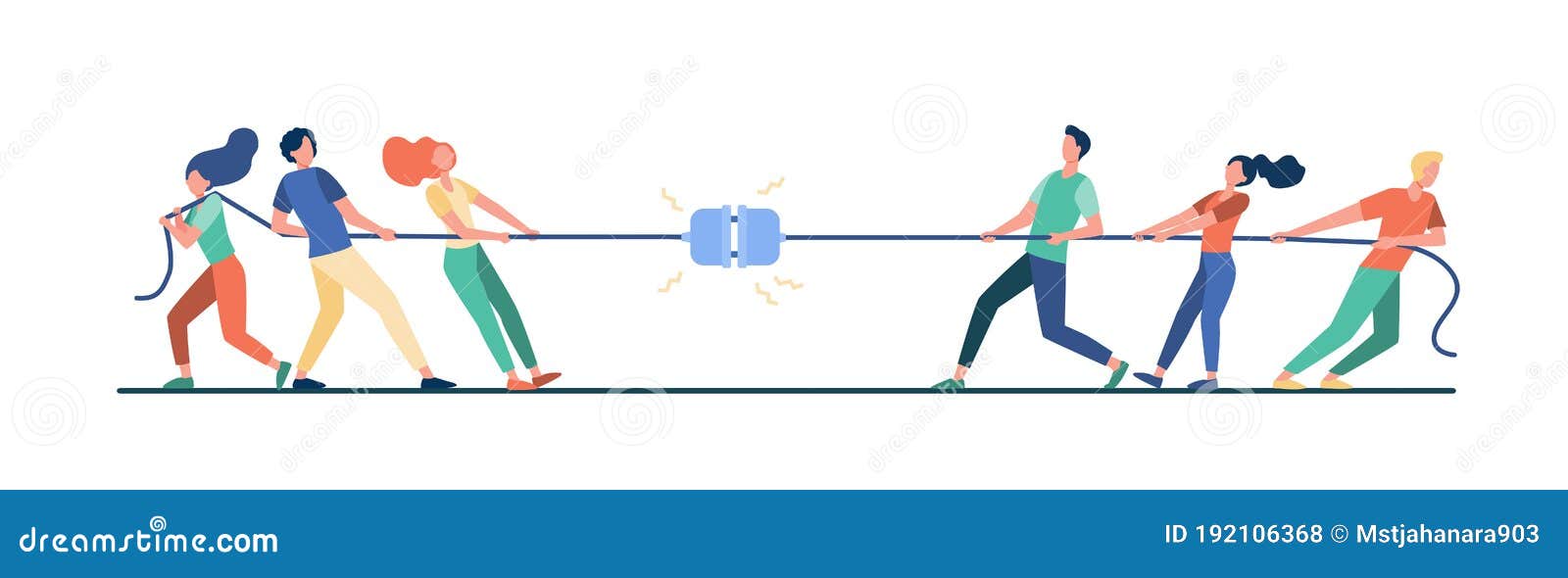 Groups of People Pulling Rope Stock Vector - Illustration of contest ...