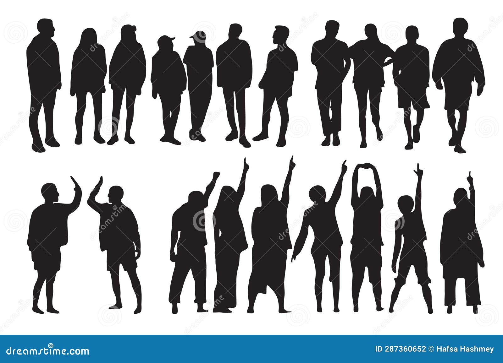 Groups of People Silhouettes for Architectural Presentations Stock ...