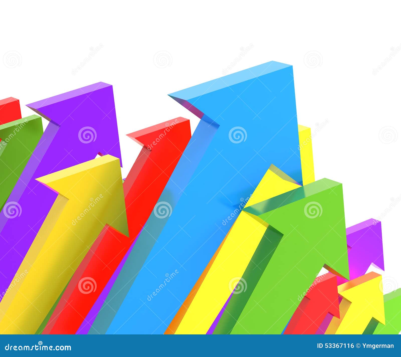 Groups of Upward Arrows, 3d Render Stock Illustration - Illustration of ...