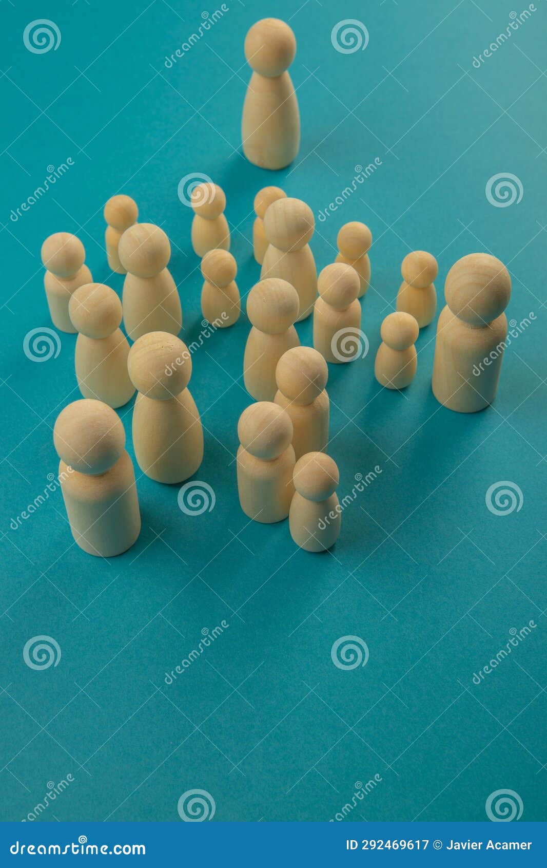 Groups of Wooden Tokens Simulating People of Different Types Grouped ...