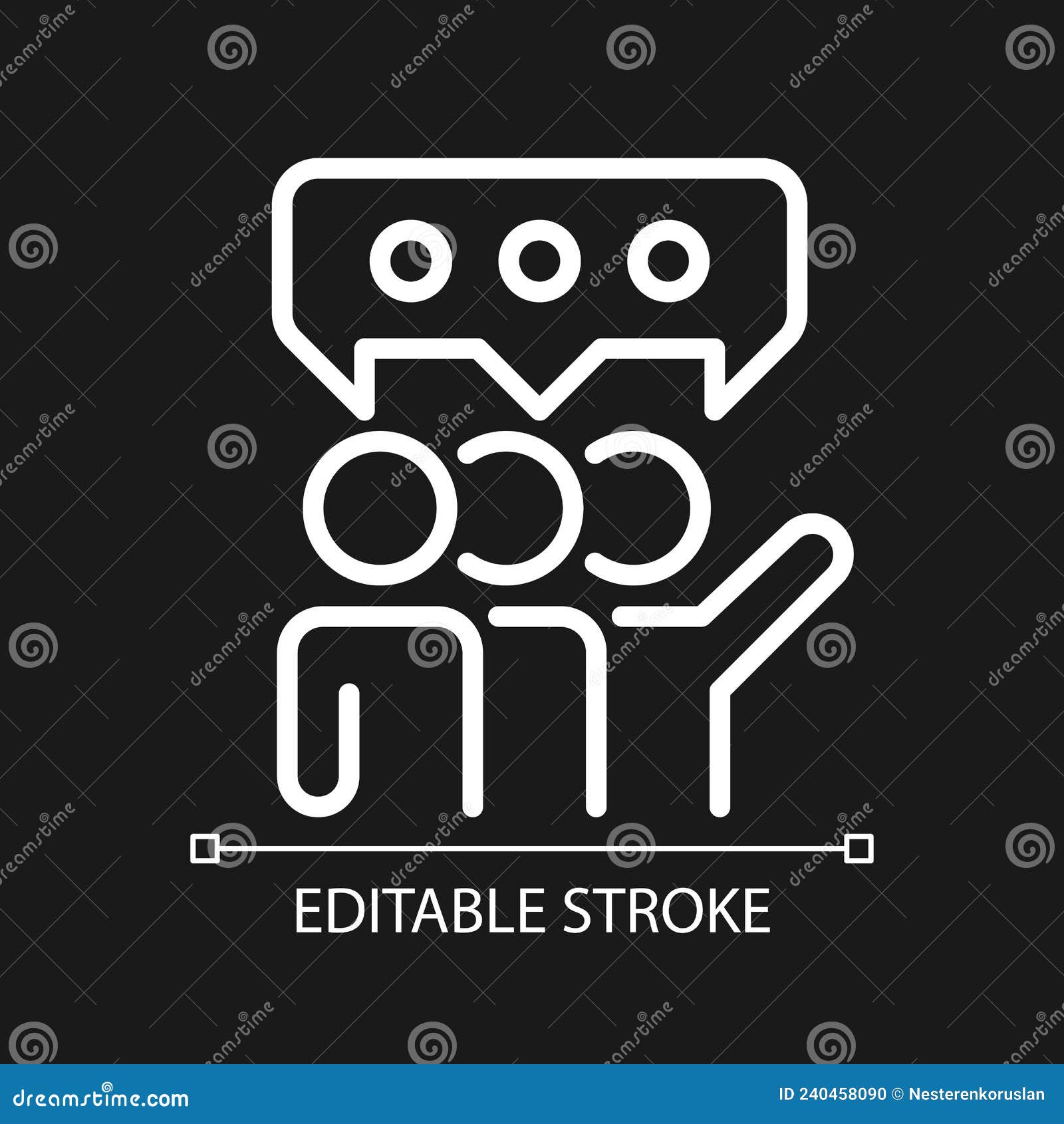 Groupthink Pixel Perfect White Linear Icon for Dark Theme Stock Vector ...