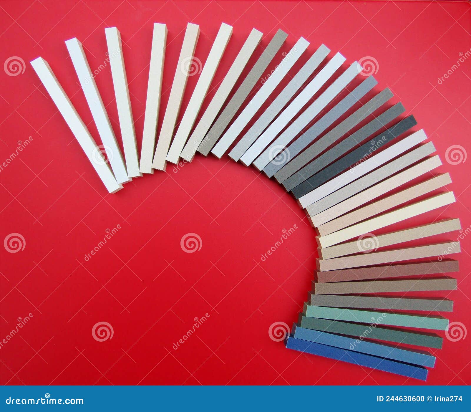 Grout Plastic Sample Sticks in Different Colors on Red Background Stock ...