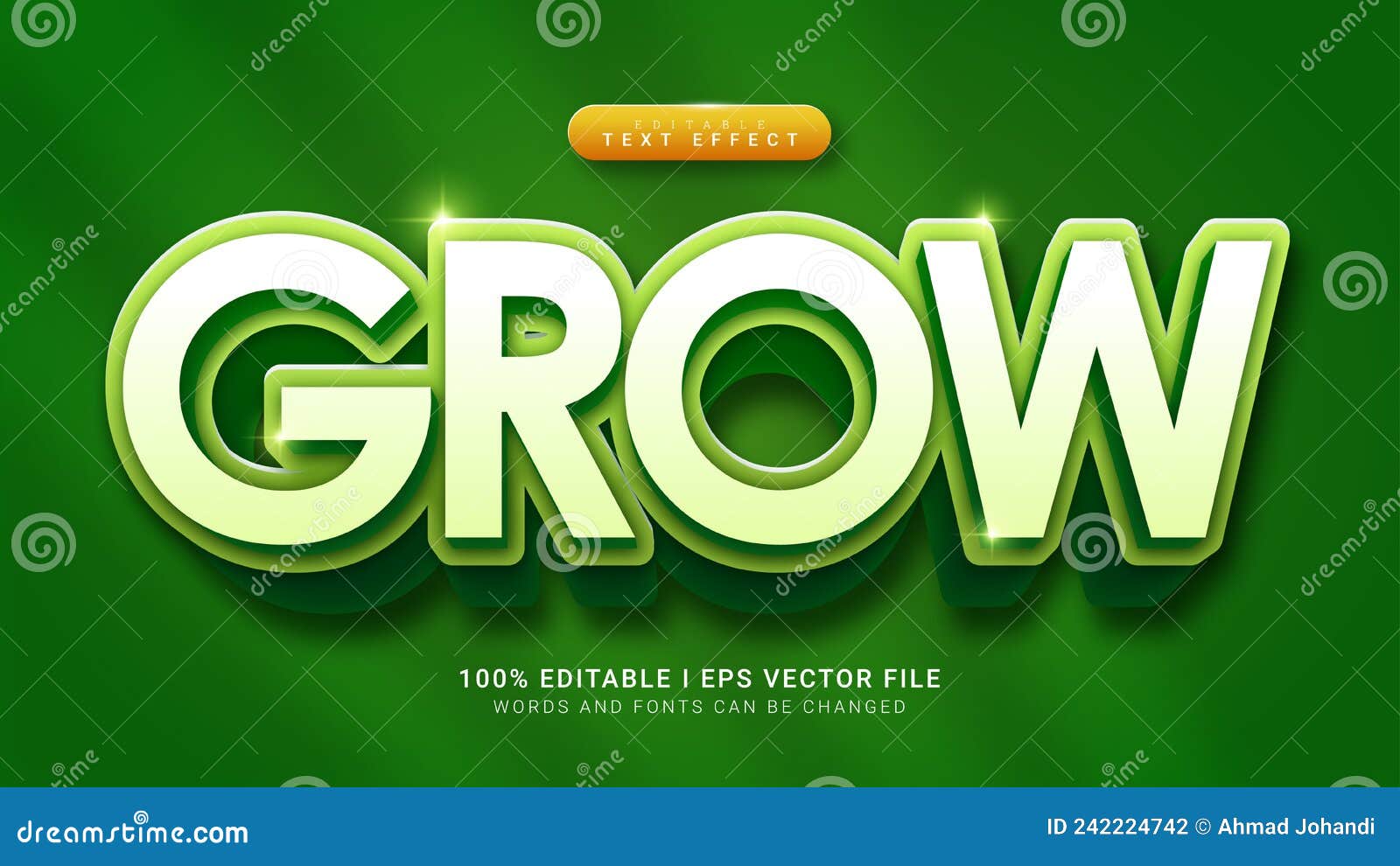 Grow editable text effect stock vector. Illustration of layers - 242224742