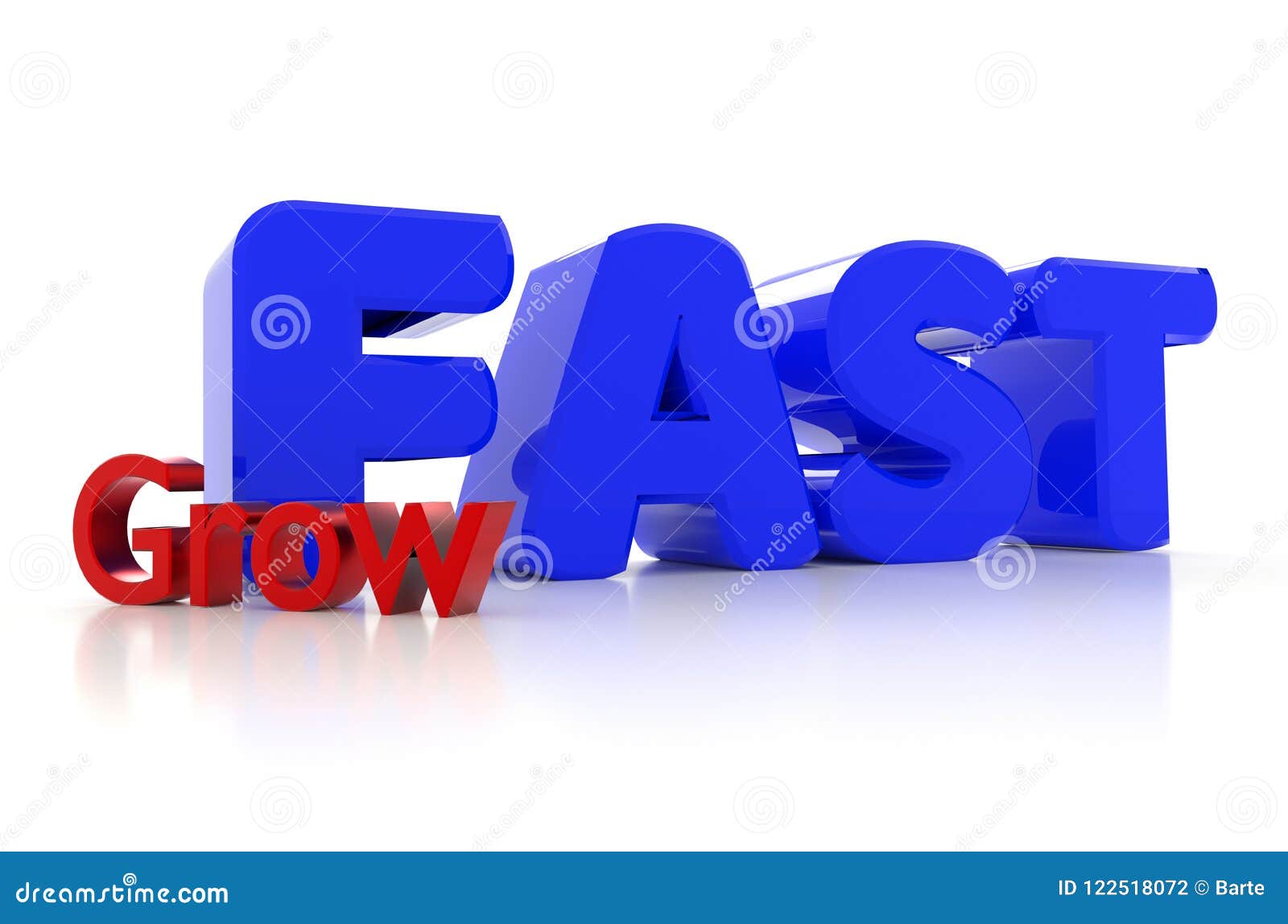 Grow Fast, 3d rendering stock illustration. Illustration of ...