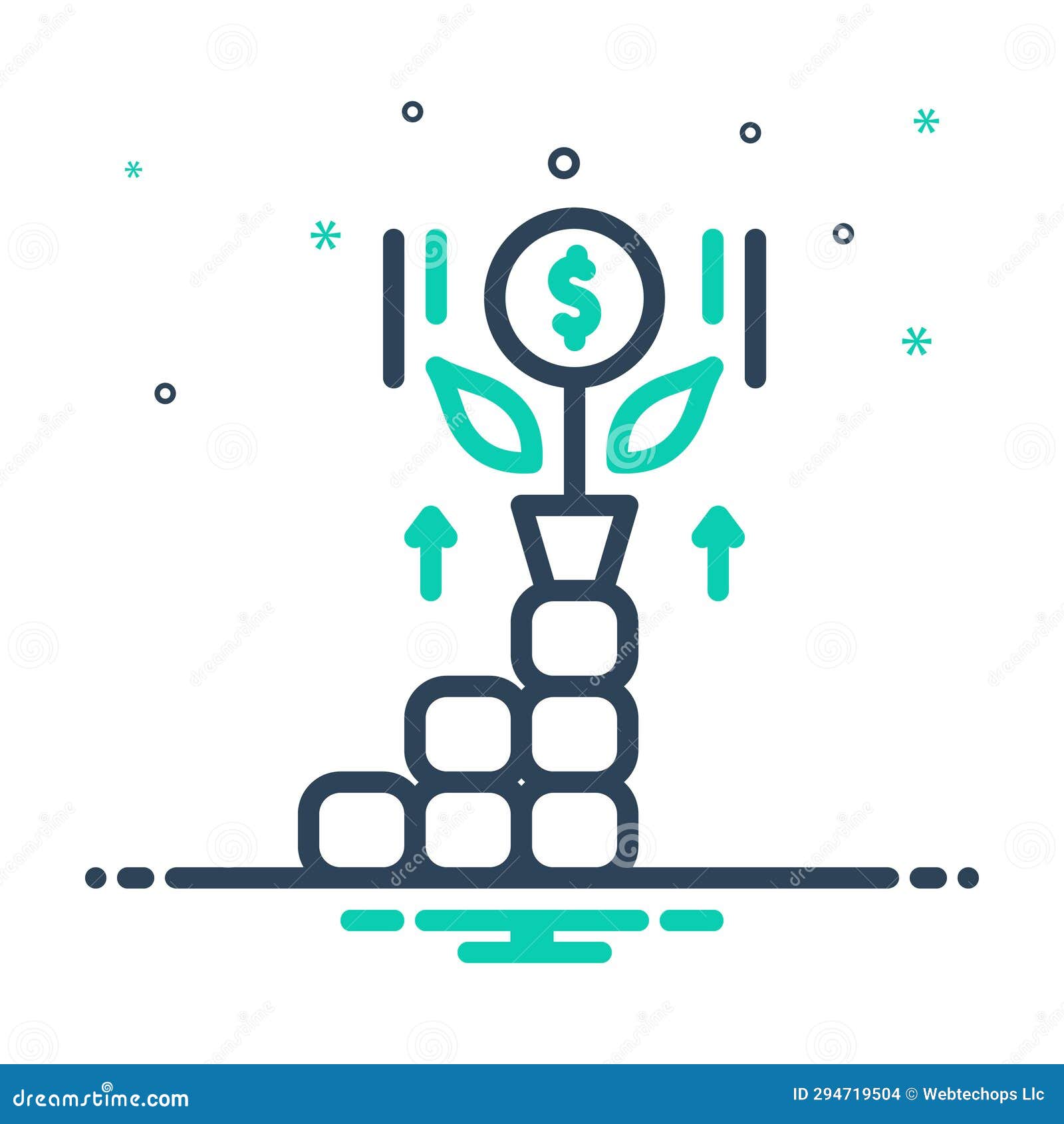 Mix Icon for Grow, Growth and Investment Stock Vector - Illustration of ...