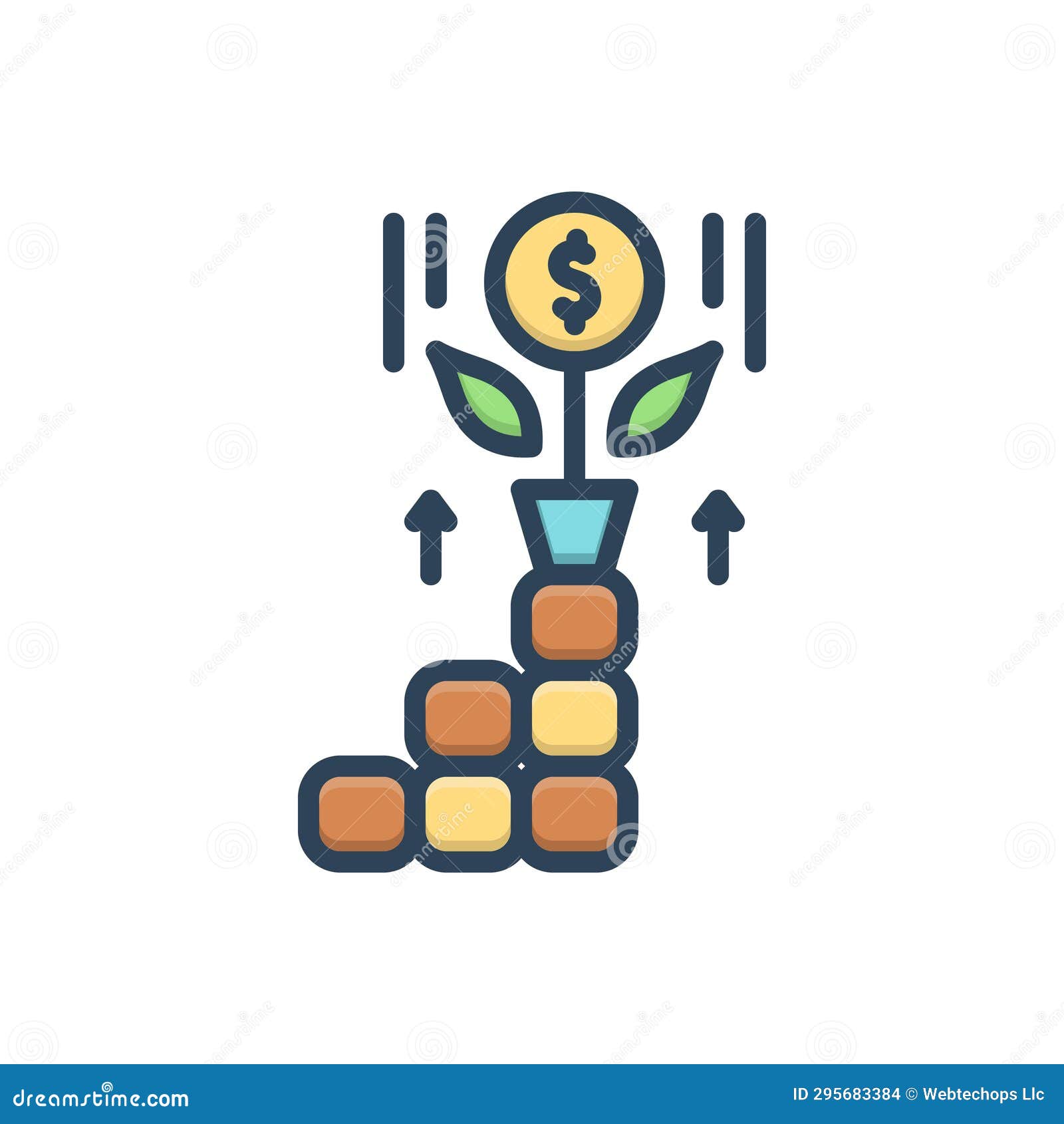 Color Illustration Icon for Grow, Increase and Saving Stock ...