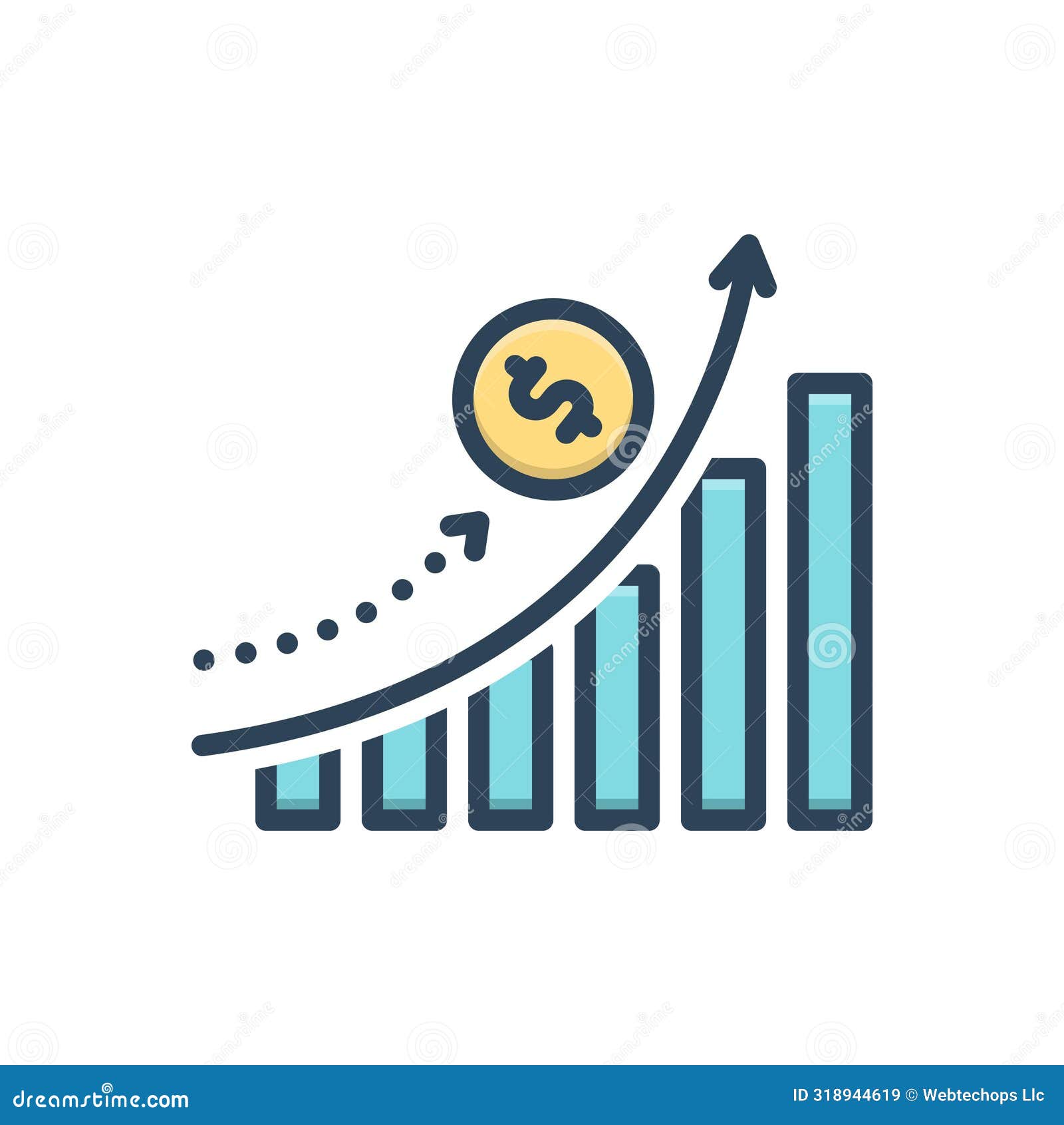 Color Illustration Icon for Grow, Money and Market Stock Vector ...
