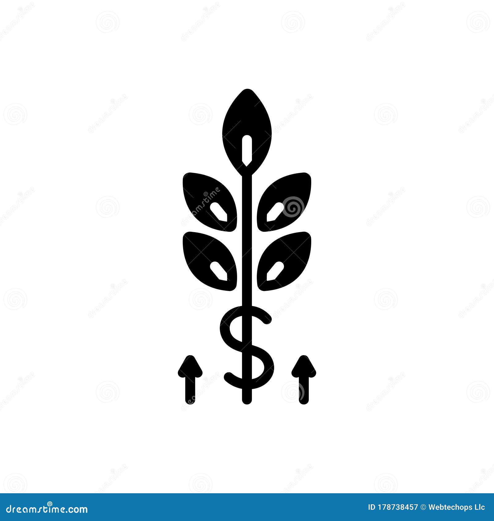 Black Solid Icon for Grow, Wealth and Germinate Stock Vector ...