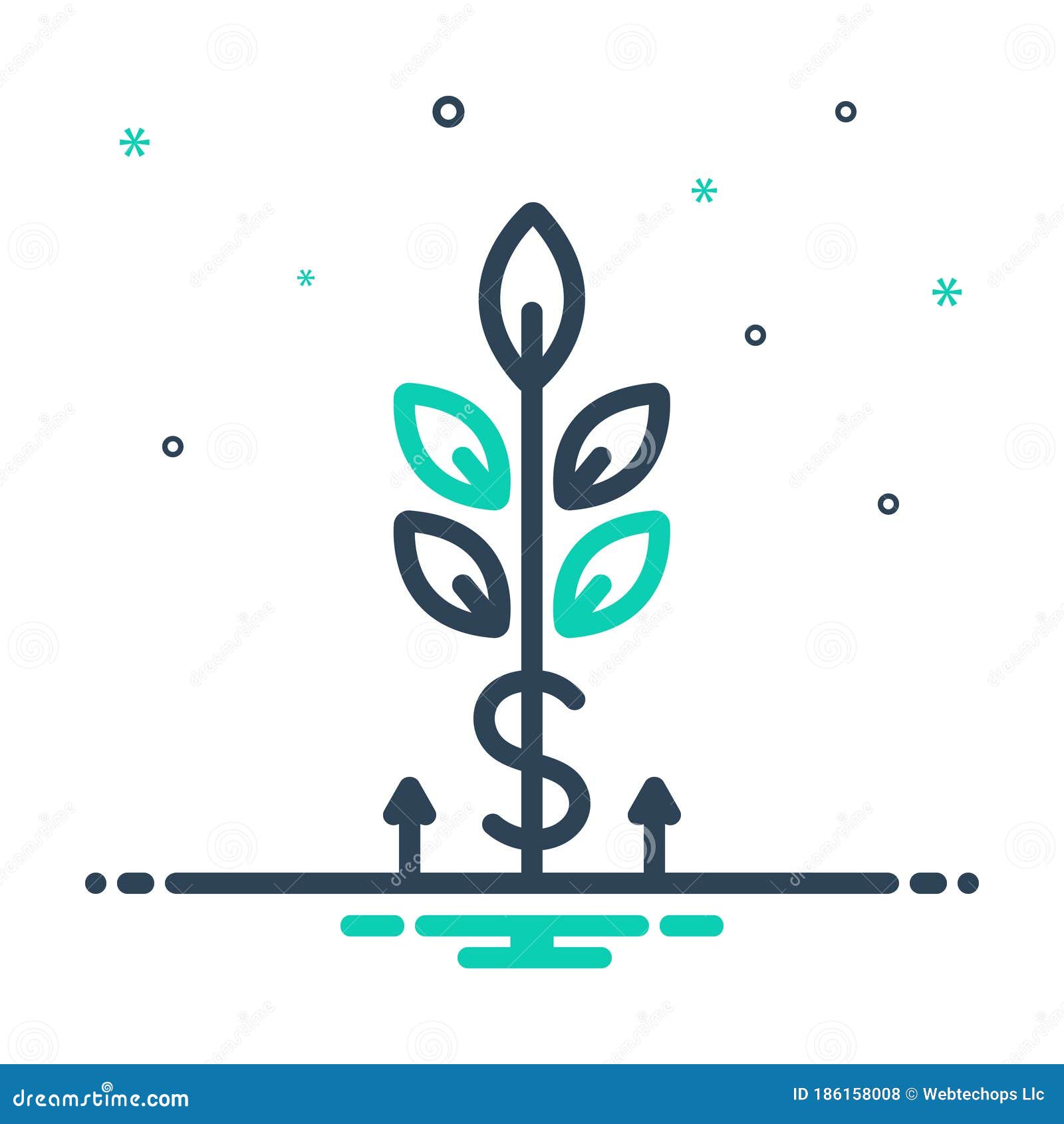 Mix Icon for Grow, Wealth and Germinate Stock Vector - Illustration of ...