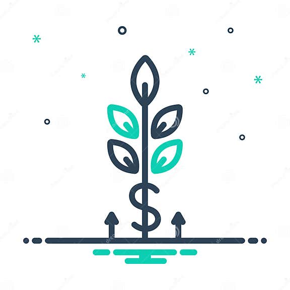 Mix Icon for Grow, Wealth and Germinate Stock Vector - Illustration of ...