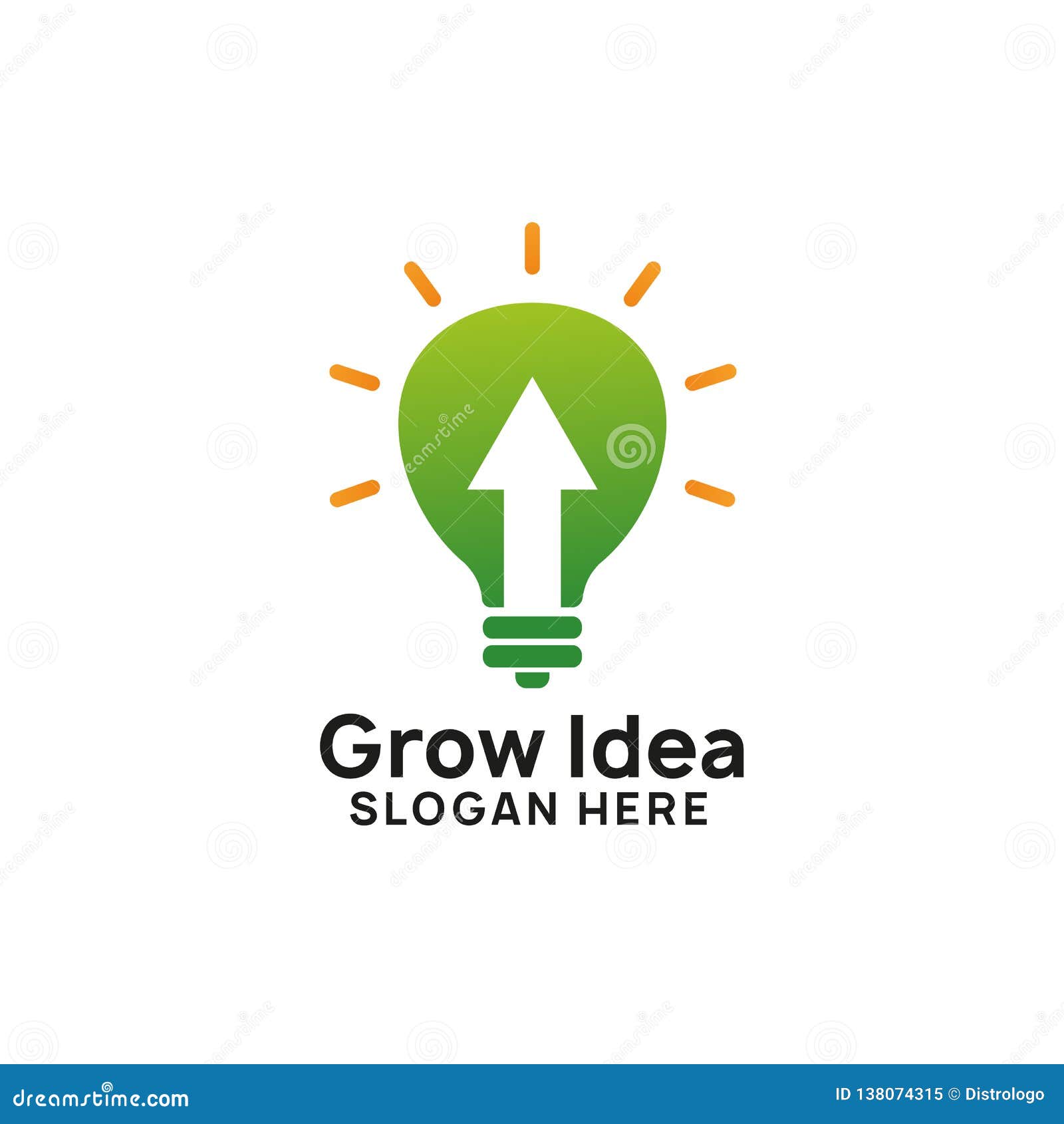 Grow Idea Logo Design Template. Bulb Icon Symbol Design Stock Vector ...