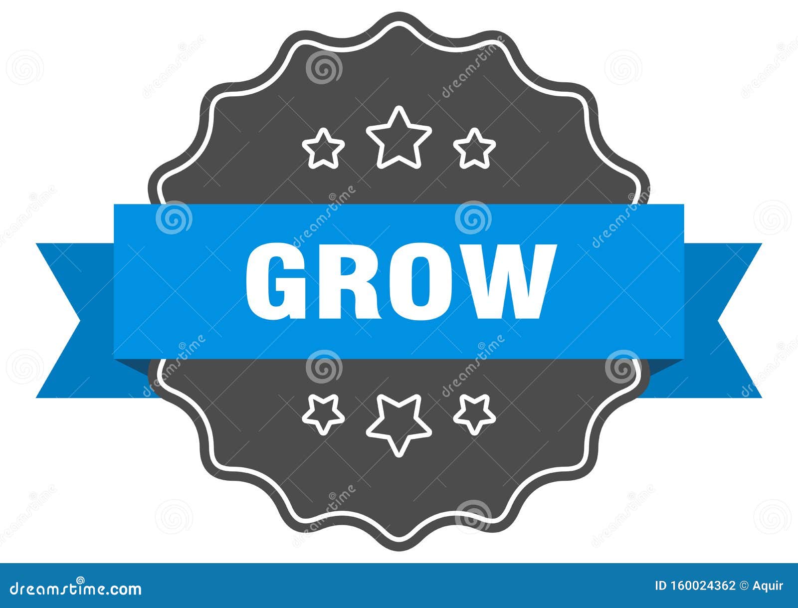 Grow label stock vector. Illustration of grow, vignette - 160024362