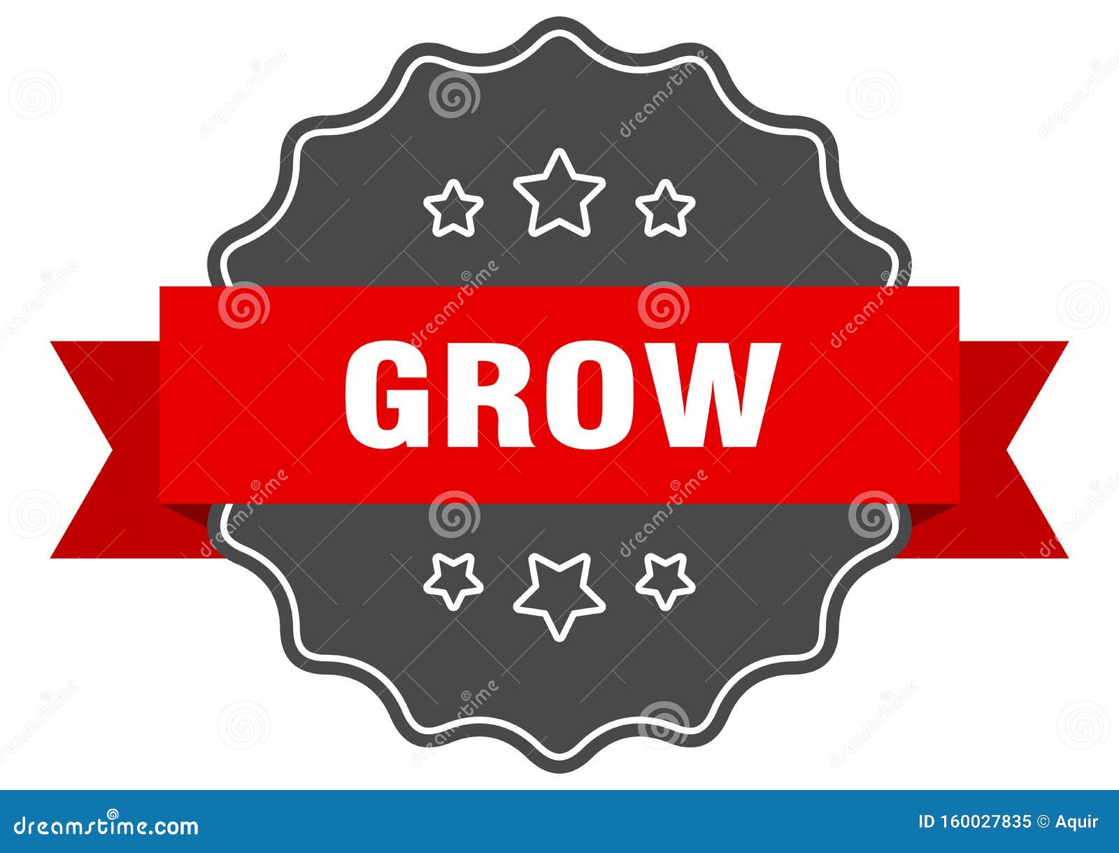 Grow label stock vector. Illustration of band, ribbon - 160027835