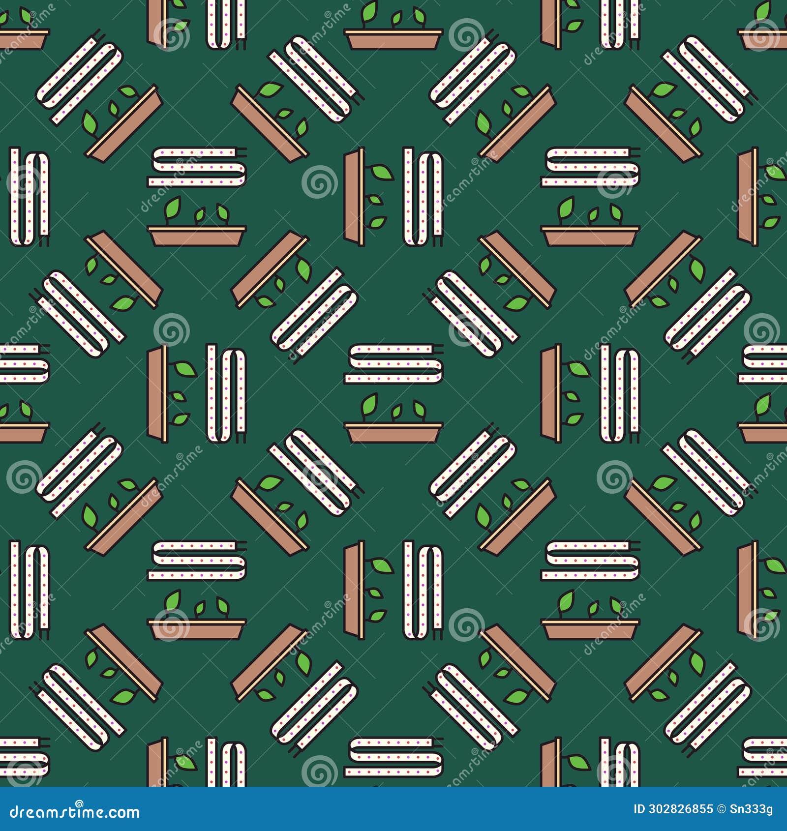 Grow Light LED Stripe Vector Colored Seamless Pattern Stock Vector ...