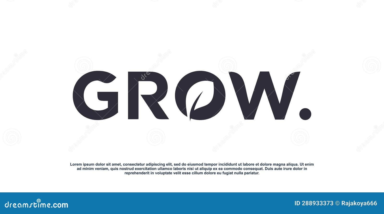 Grow Logo Design with Creative Leaf Concept Premium Vector Stock Vector ...