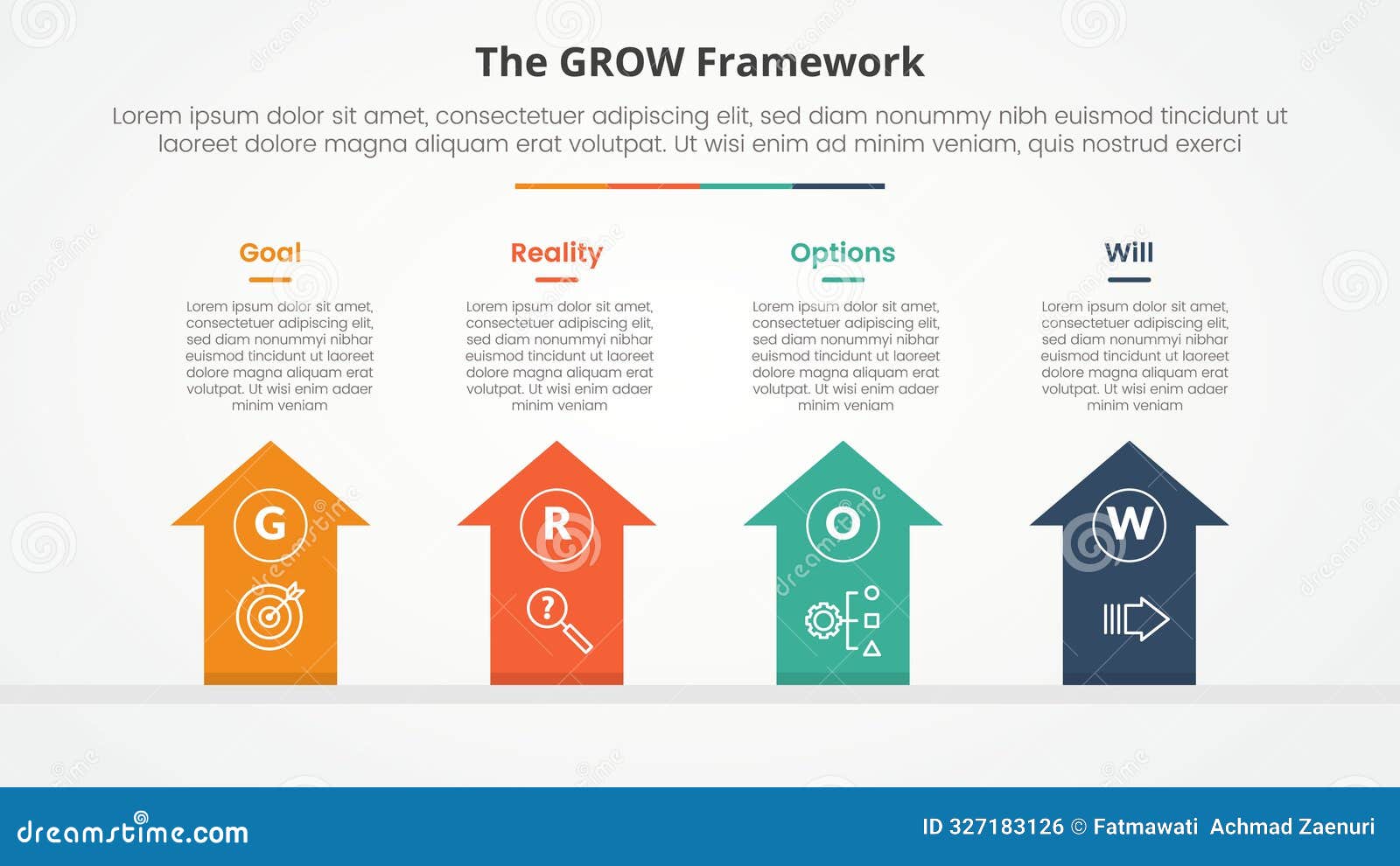GROW Model Coaching Infographic Concept for Slide Presentation with ...