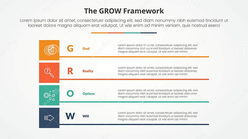 GROW Model Coaching Infographic Concept for Slide Presentation with ...