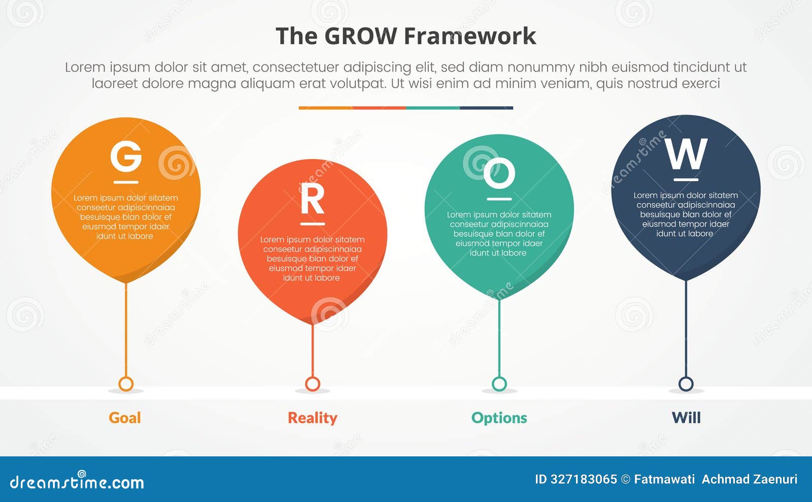 GROW Model Coaching Infographic Concept for Slide Presentation with ...