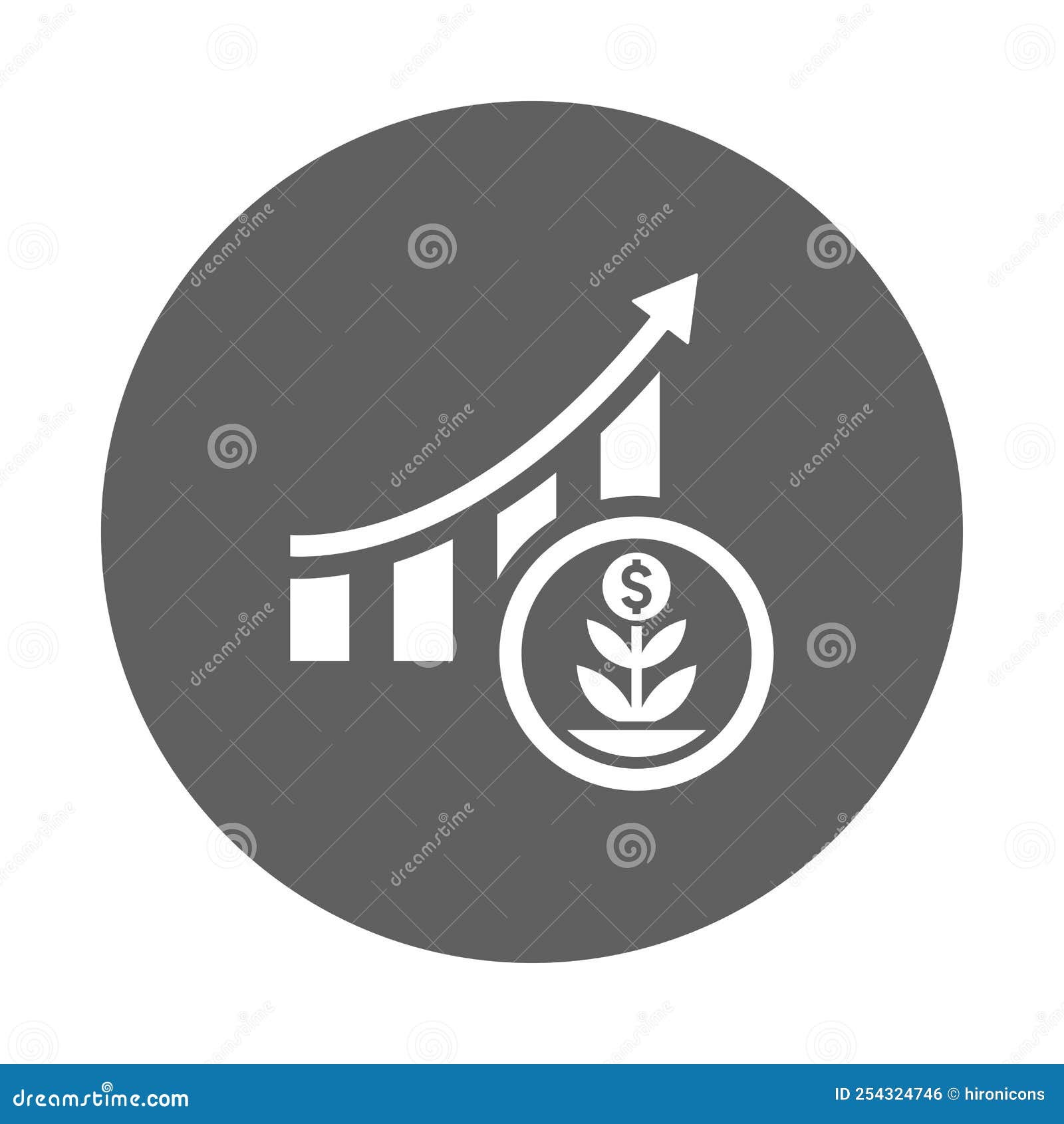 Grow, Money, Plant, Payment Icon. Gray Vector Graphics Stock Vector ...