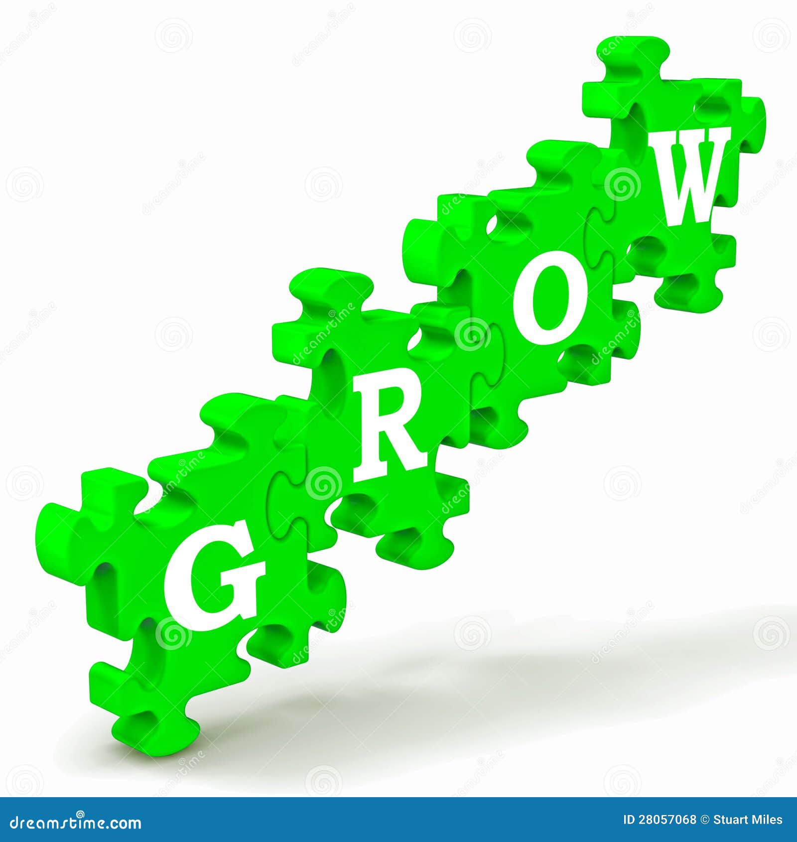 Grow Puzzle Shows Maturity and Growth Stock Illustration - Illustration ...