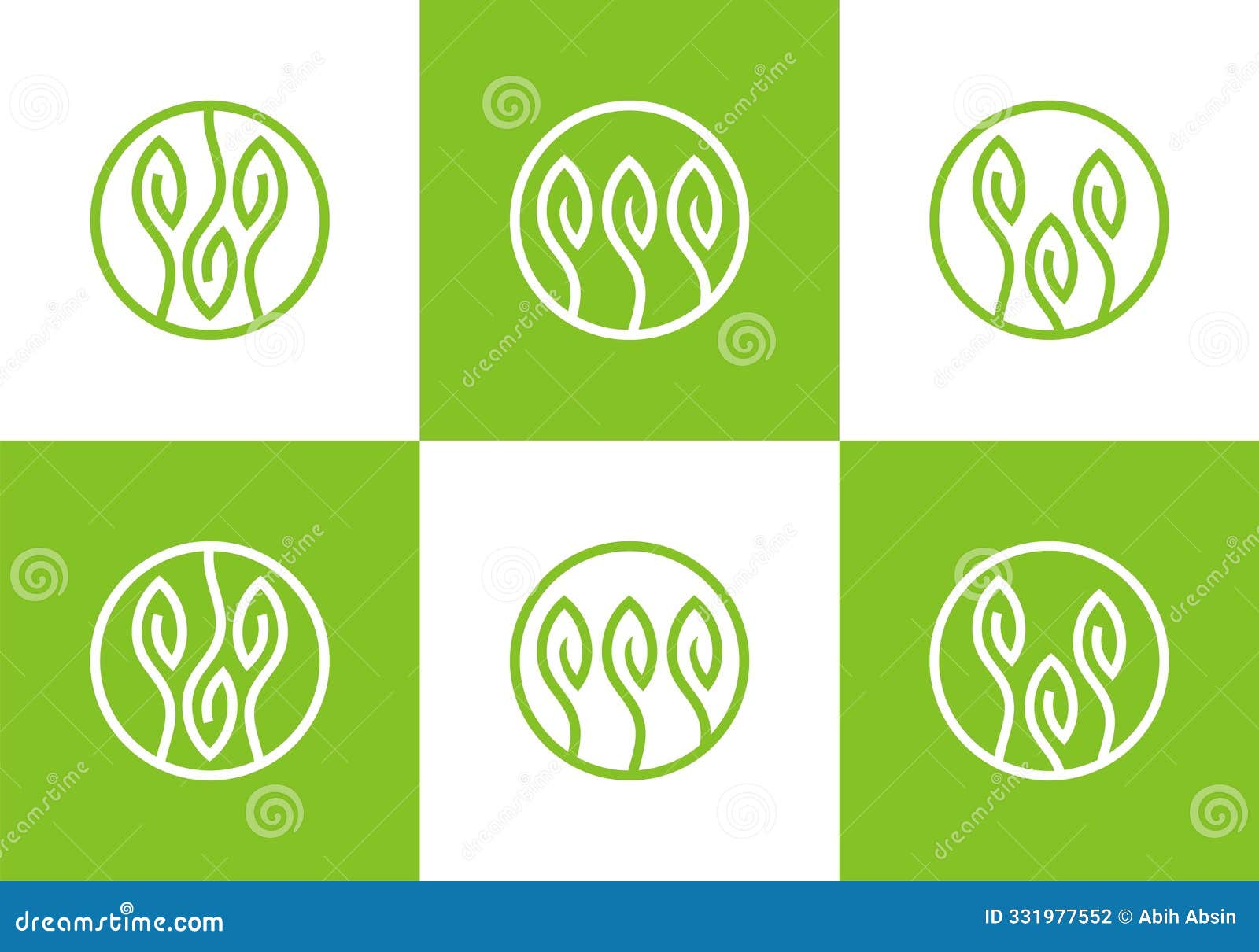 Grow Seeds Logo Design. Leaf Nature with Circle Simple Icon Vector ...