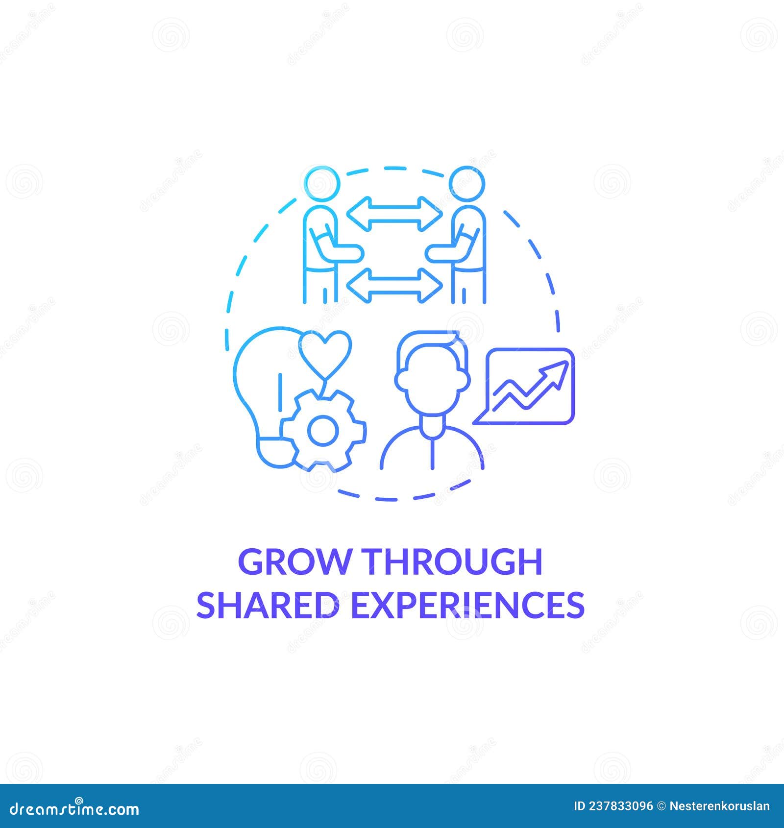 Grow through Shared Experiences Blue Gradient Concept Icon Stock Vector ...