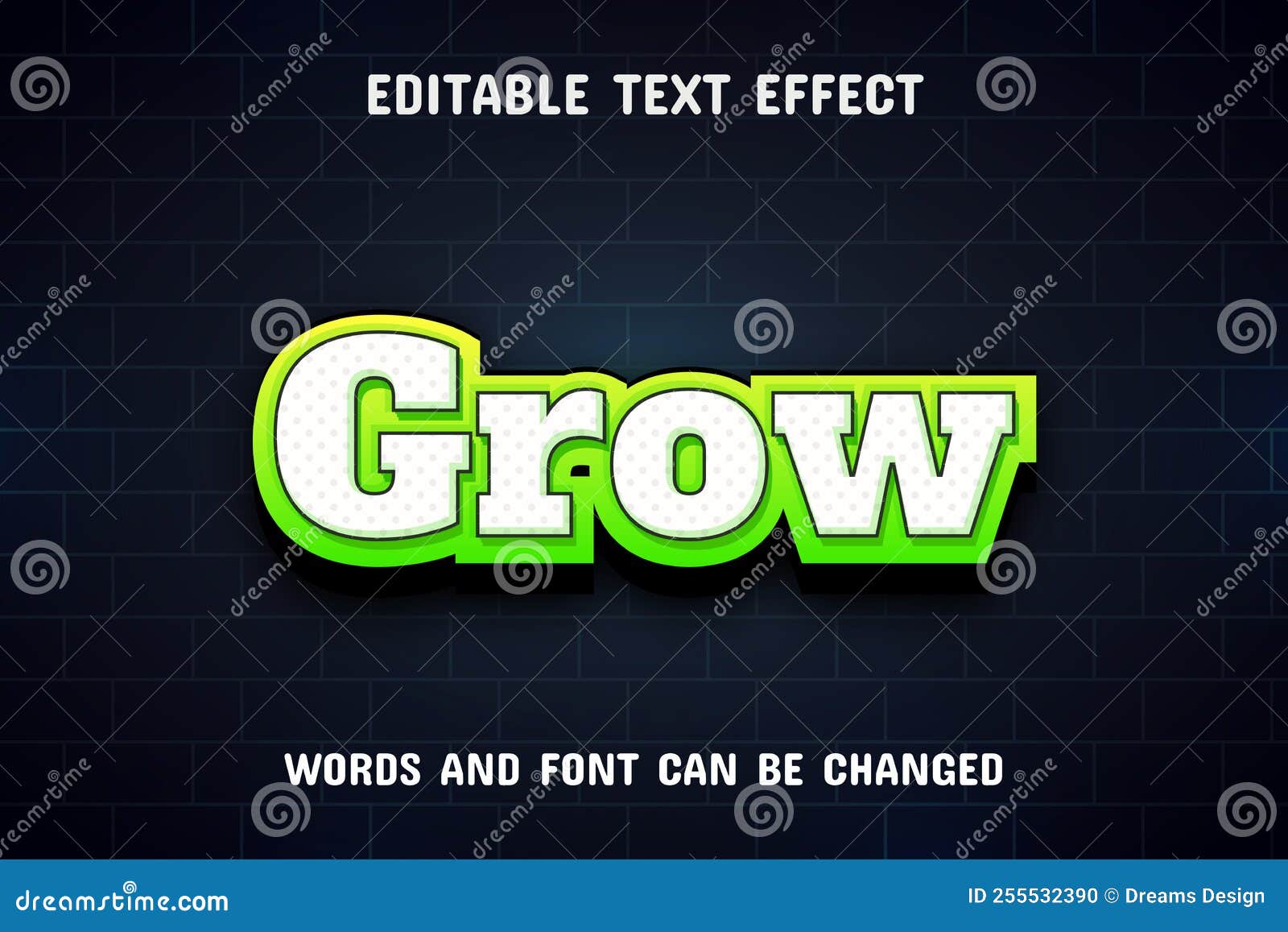 Grow Text - Editable Text Effect Stock Vector - Illustration of grow ...
