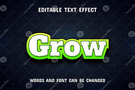 Grow Text - Editable Text Effect Stock Vector - Illustration of grow ...