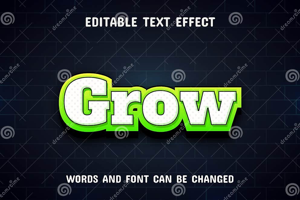 Grow Text - Editable Text Effect Stock Vector - Illustration of grow ...