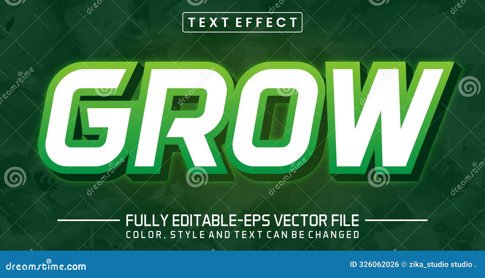 Grow Text Editable Style Effect Stock Illustration - Illustration of ...