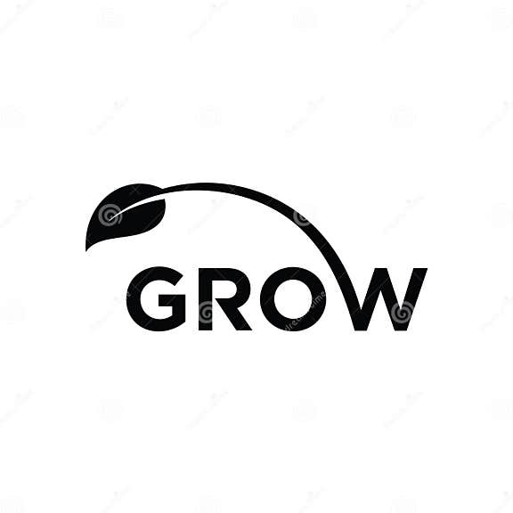 Grow Text Logo, Typography Grow Design Stock Illustration ...