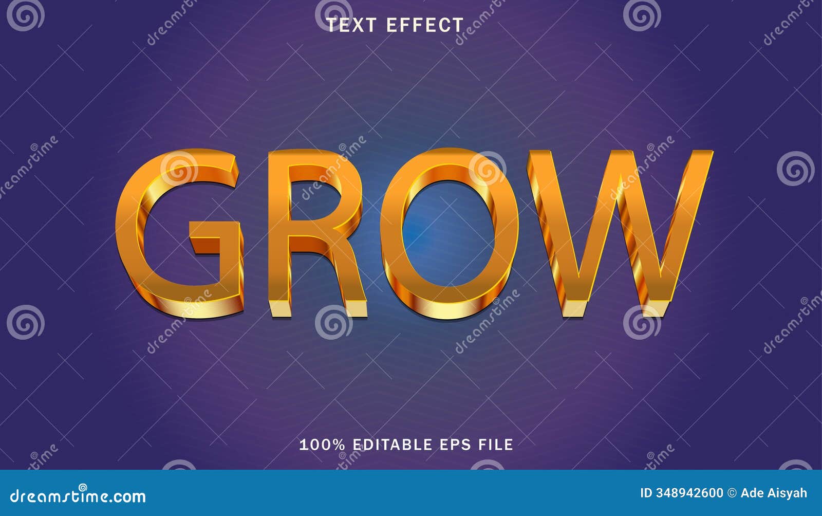 Grow Text Style Effect stock vector. Illustration of creative - 348942600