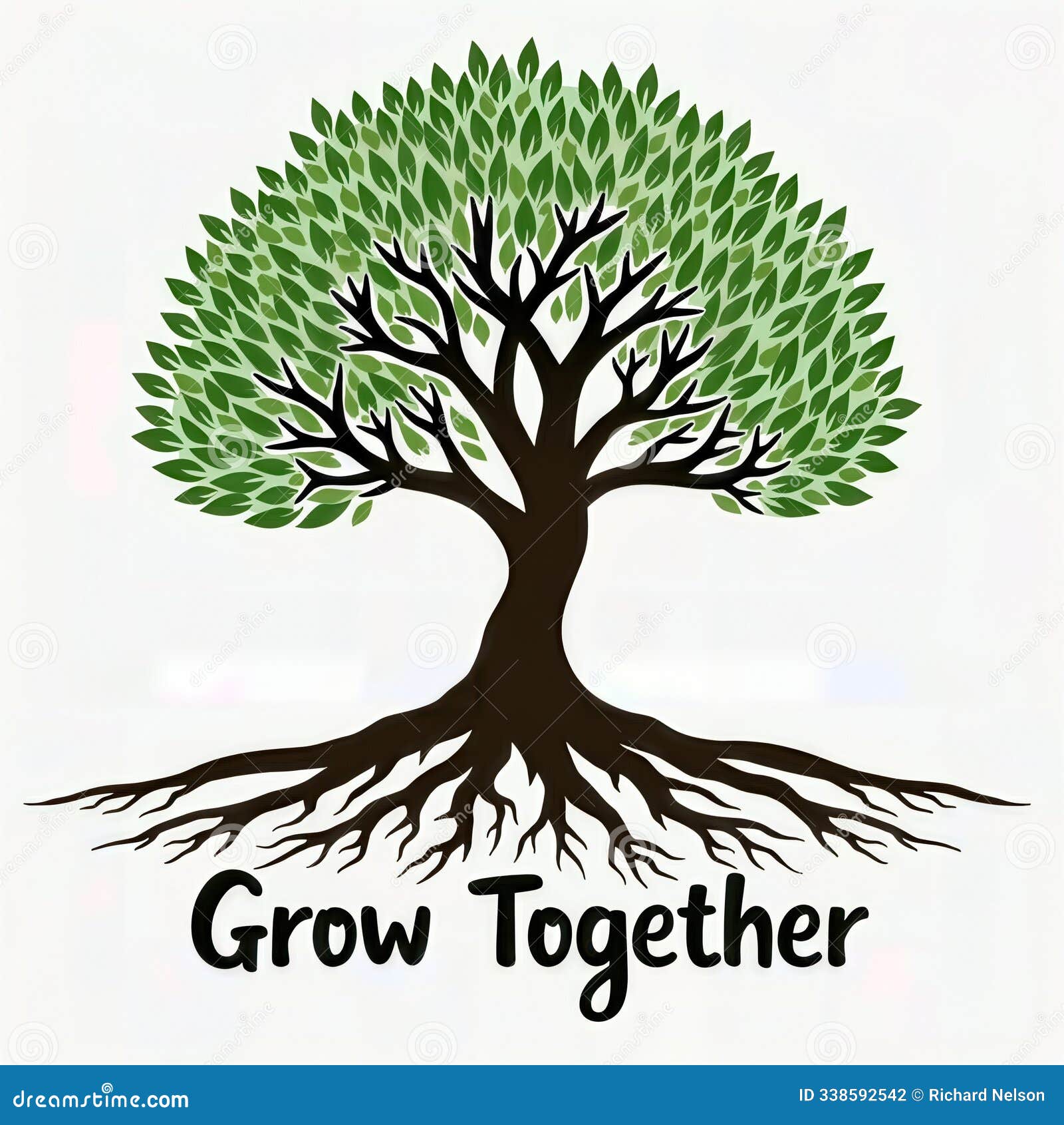 Grow Together Tree Illustration Stock Illustration - Illustration of ...