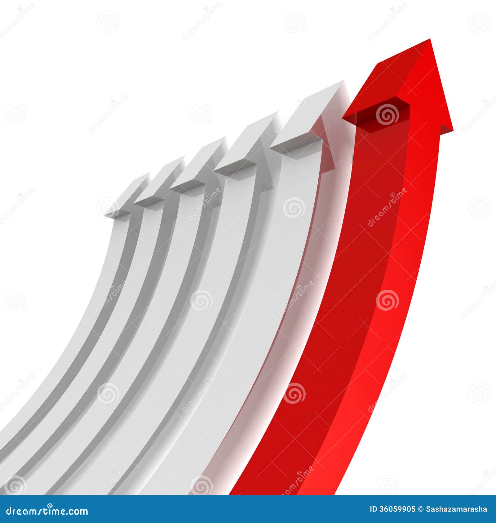 Grow Up Arrow Group with Red Different Leader Concept Stock ...