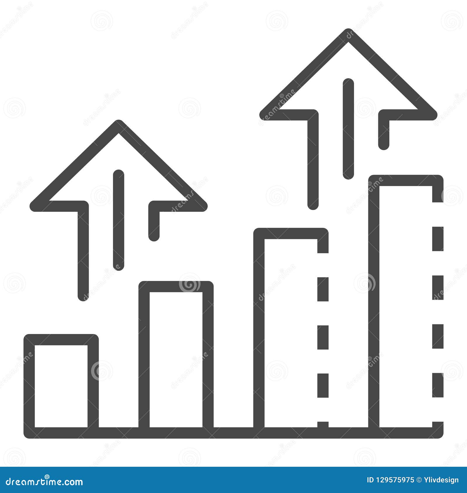 Grow Up Chart Icon, Outline Style Stock Vector - Illustration of market ...