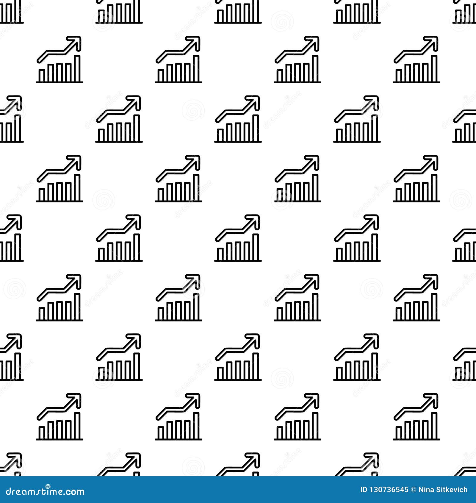 Up Graph Dot Pattern Icon. Ascendant Bars Chart Dotted Icon Isolated On ...