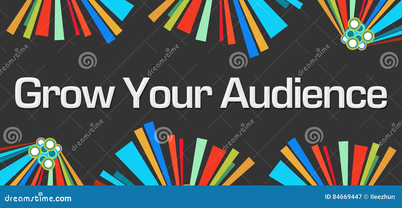 Grow Your Audience Dark Colorful Stock Illustration - Illustration of ...