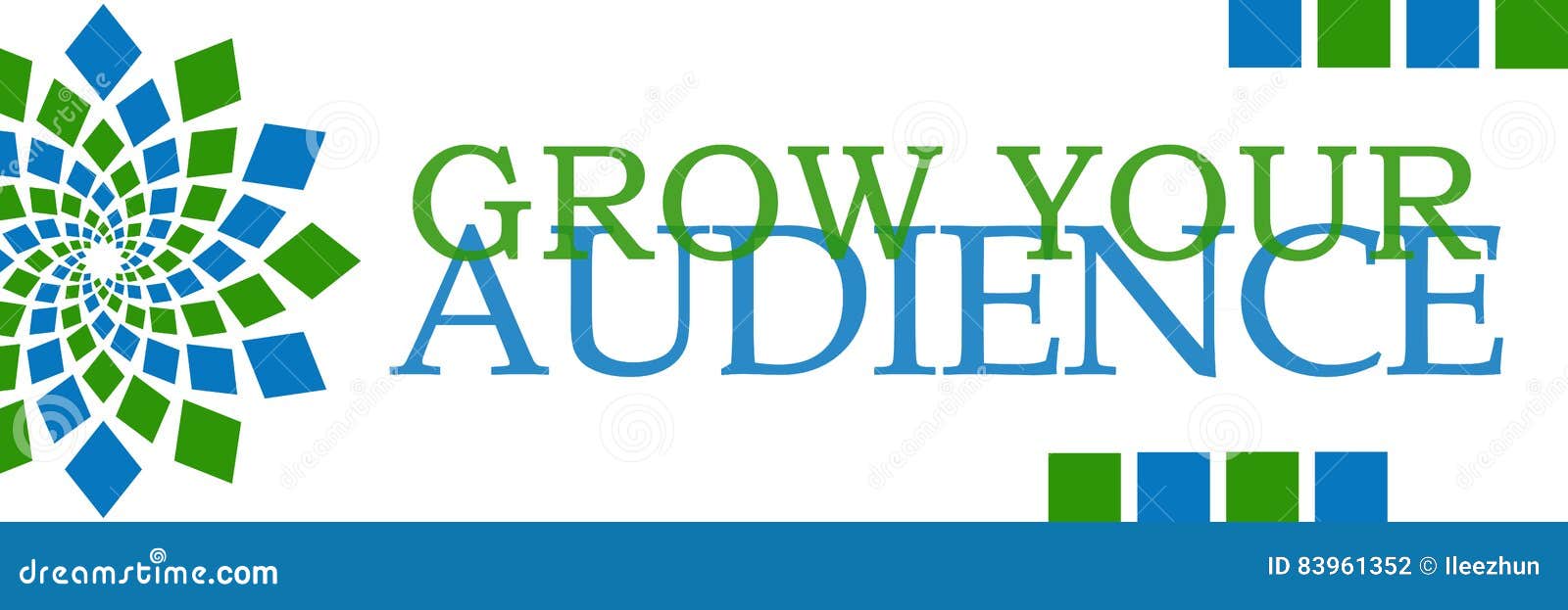 Grow Your Audience Green Blue Horizontal Stock Illustration ...
