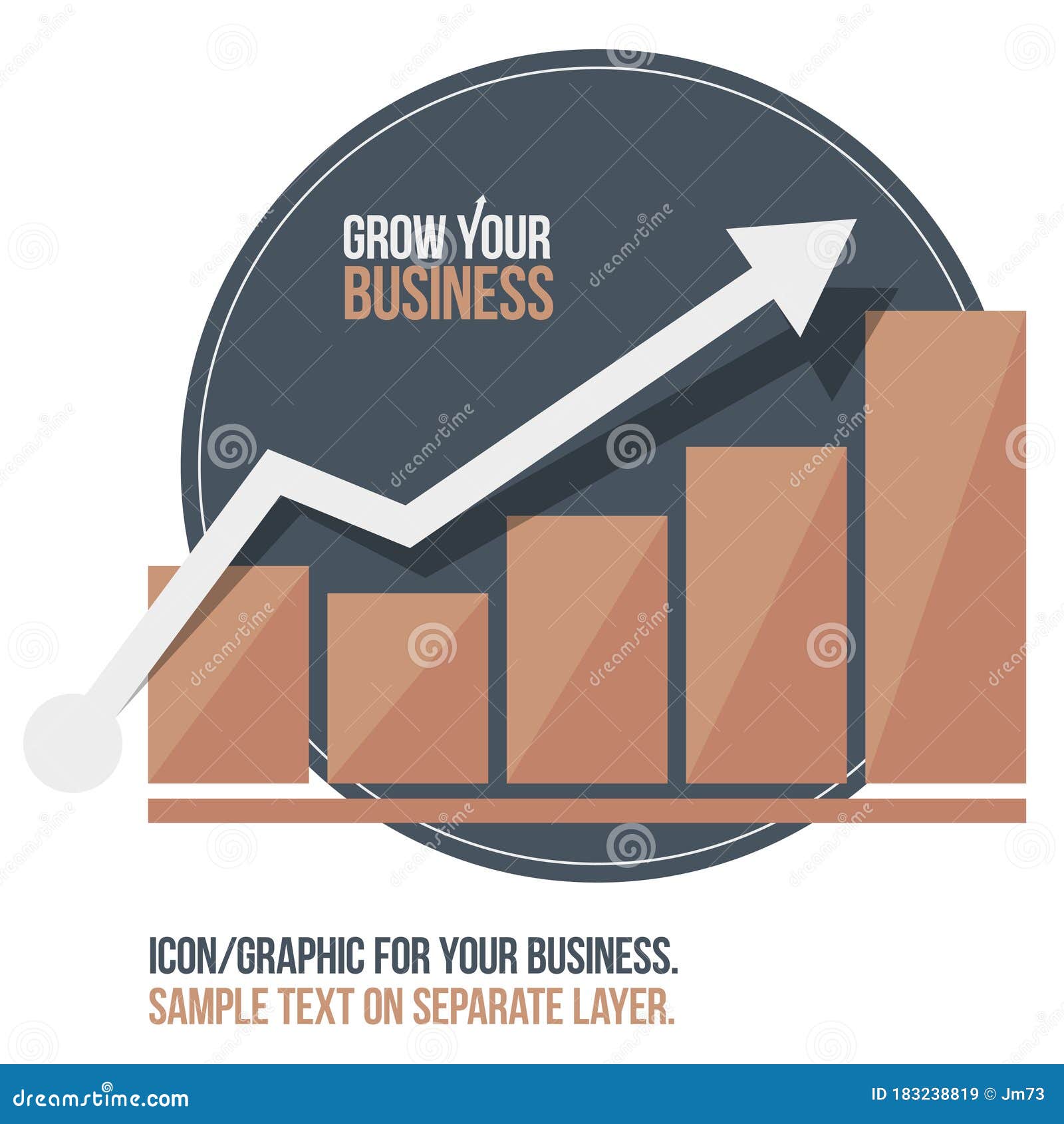 Grow Your Business Icon with Abstract Chart and Arrow Stock Vector ...