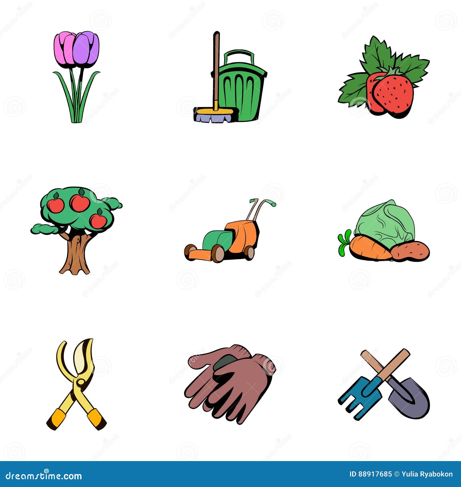 Grower Icons Set, Cartoon Style | CartoonDealer.com #98404959